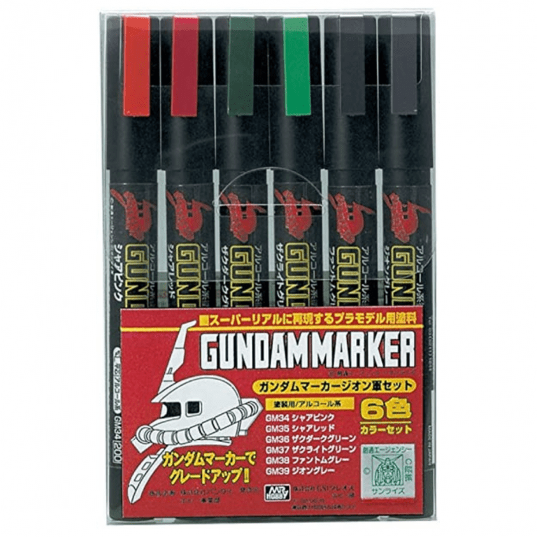 Gundam Marker Zeon Set (6 Markers) - Gundam Pros