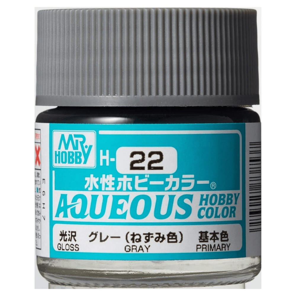 H22 Gloss Gray Aqueous Mr. Hobby 10ml Bottle - Gundam Pros