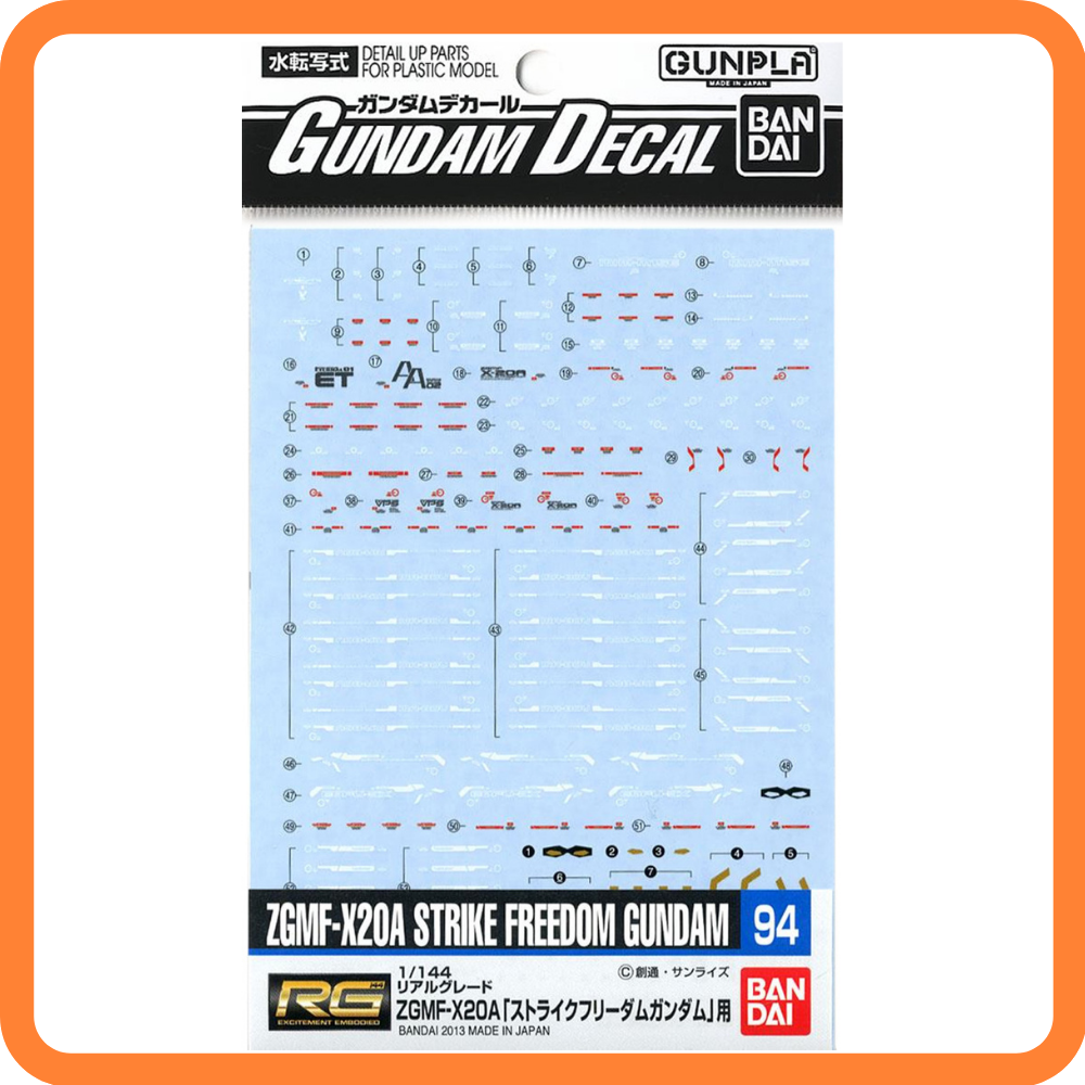 Decal #94 RG Strike Freedom Gundam - Gundam Pros