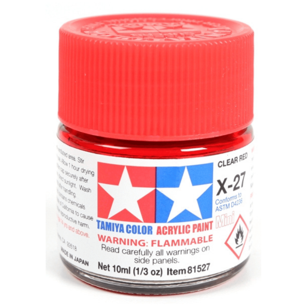 X-27 Clear Red Tamiya Acrylic 10ml Bottle - Gundam Pros