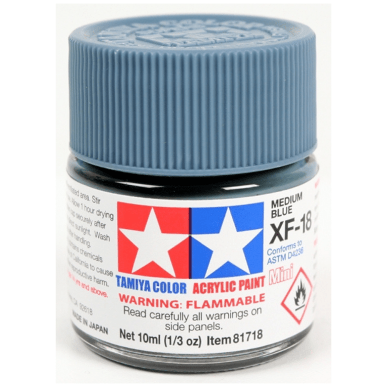 XF-18 Medium Blue Tamiya Acrylic 10ml Bottle - Gundam Pros