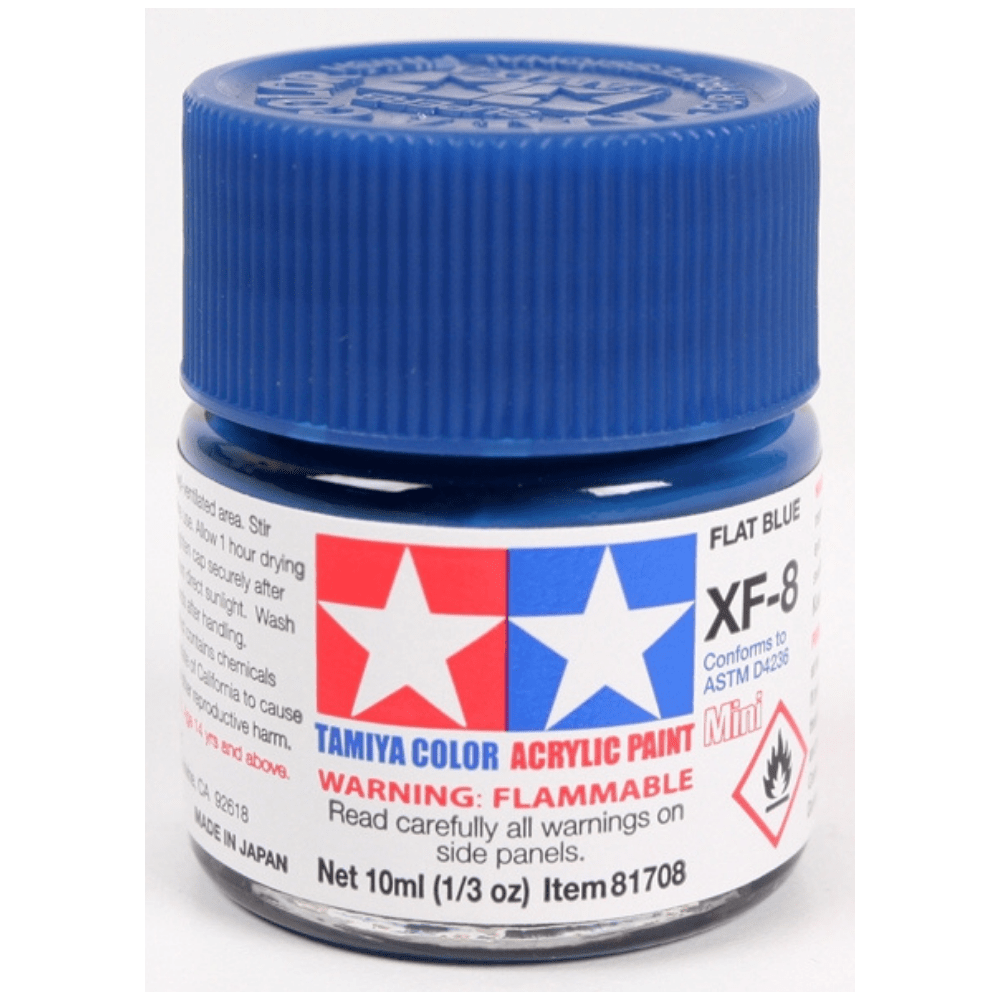 XF-8 Flat Blue Tamiya Acrylic 10ml Bottle - Gundam Pros