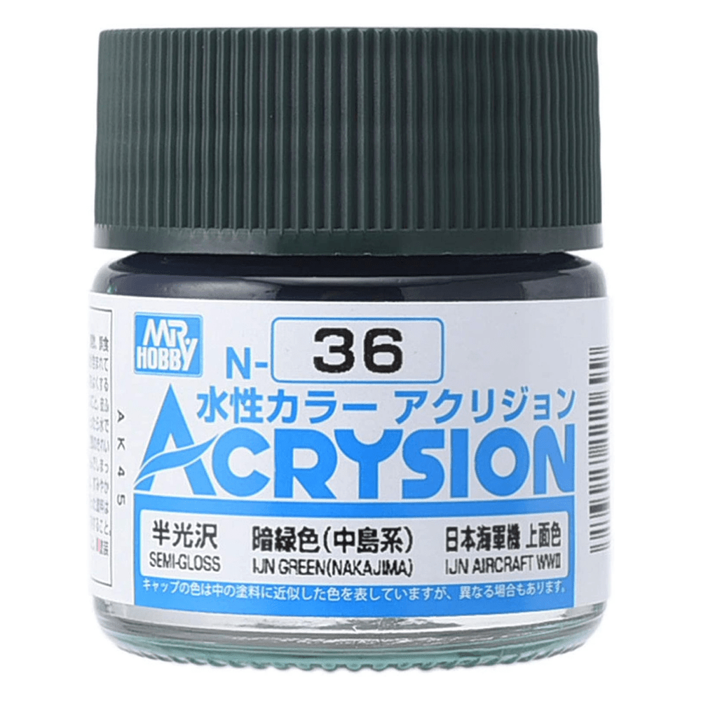 N36 Semi Gloss IJN Green Nakajima Acrysion Mr Hobby 10ml Bottle ...