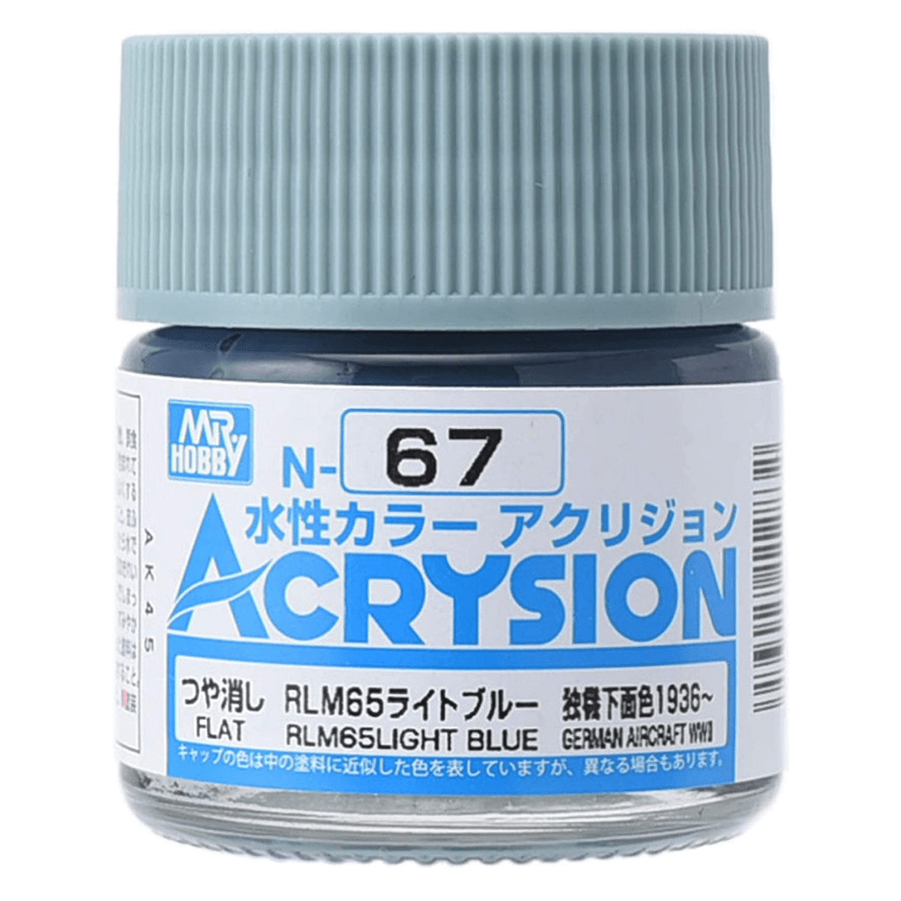 N67 Flat RLM65 Light Blue Acrysion Mr Hobby 10ml Bottle - Gundam Pros