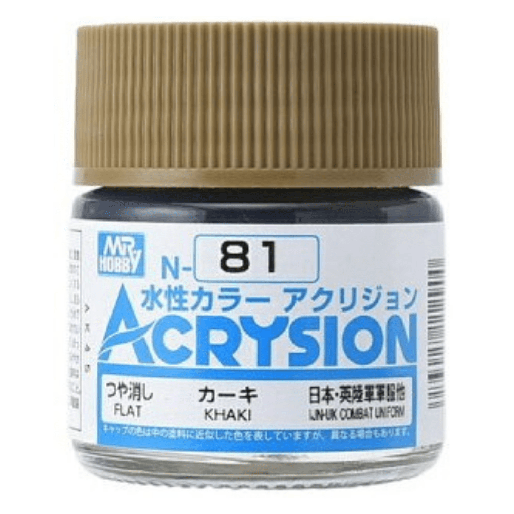 N81 Flat Khaki Acrysion Mr Hobby 10ml Bottle – Gundam Pros