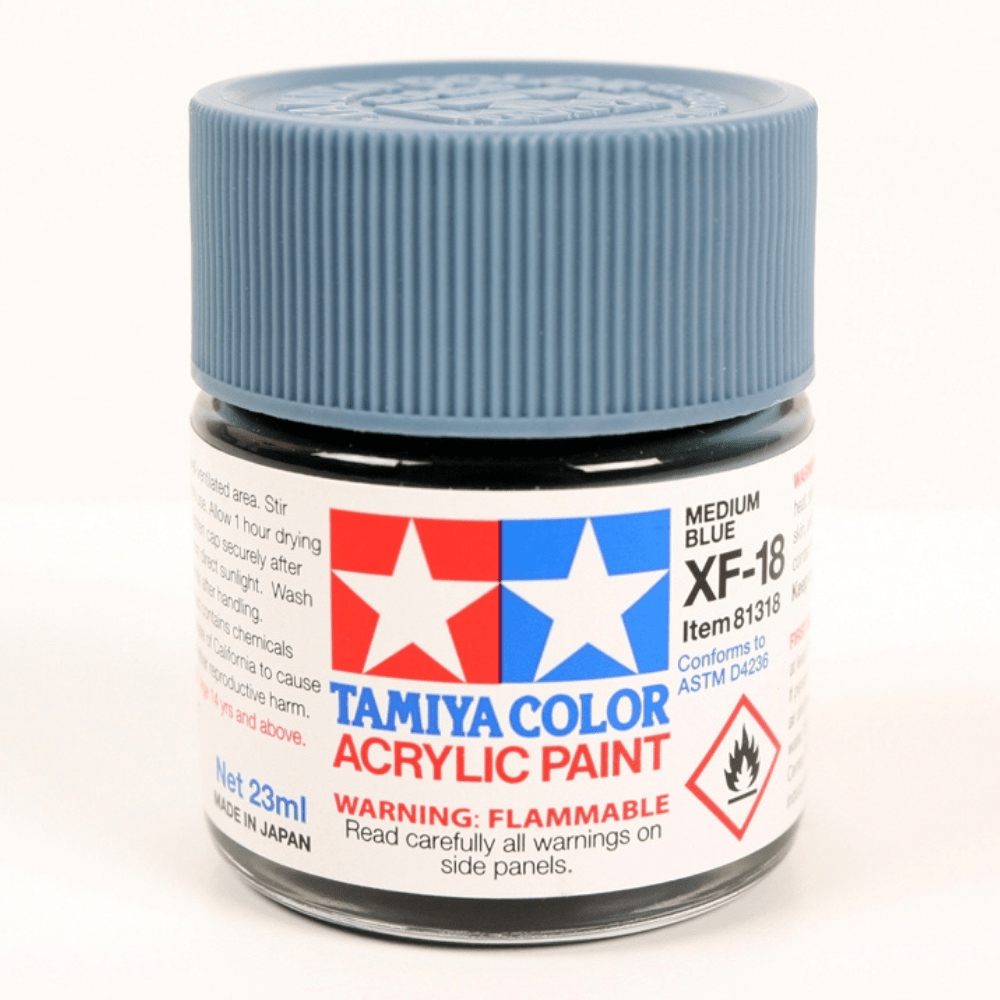 XF-18 Medium Blue Tamiya Acrylic 23ml Bottle - Gundam Pros