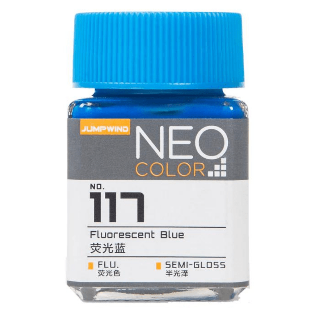 Neo 117 Semi-Gloss Fluorescent Blue 18ml Bottle - Gundam Pros