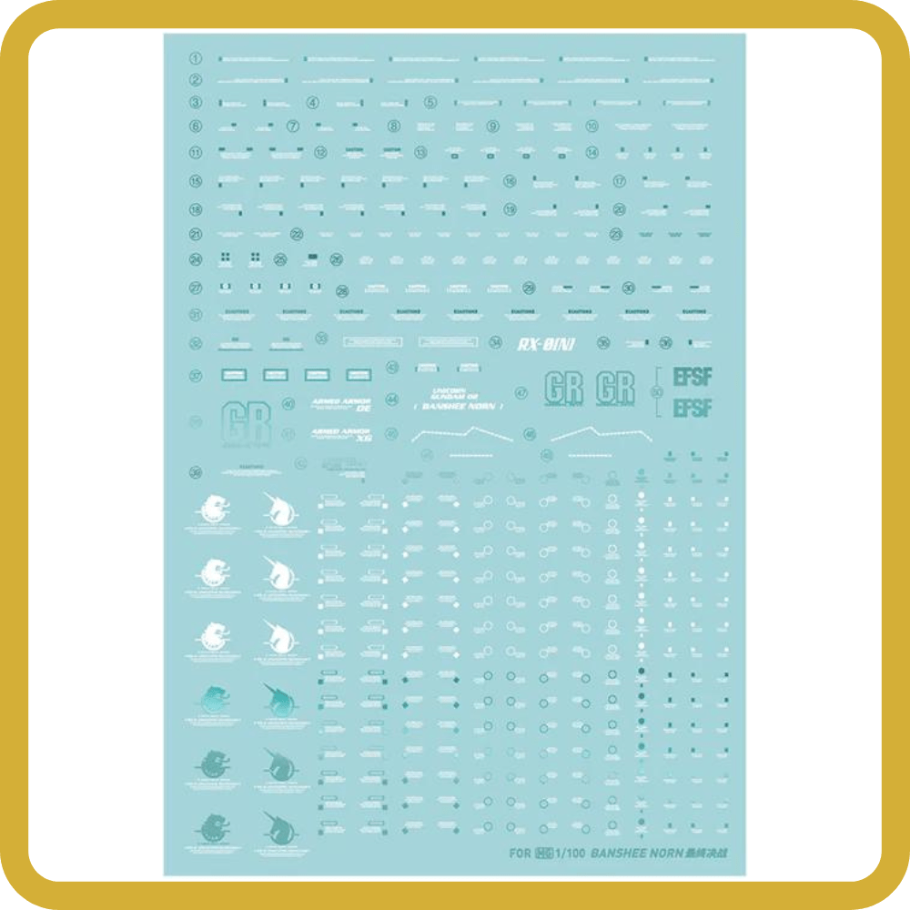 MG RX-0 Unicorn Gundam 02 Banshee Final Battle Version Water Decal ...