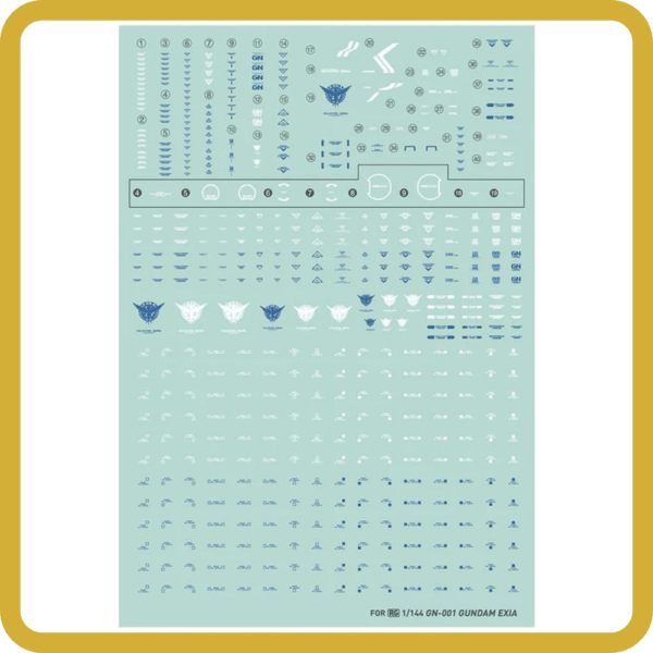 RG 15 GN-001 Gundam Exia Water Decal - Gundam Pros